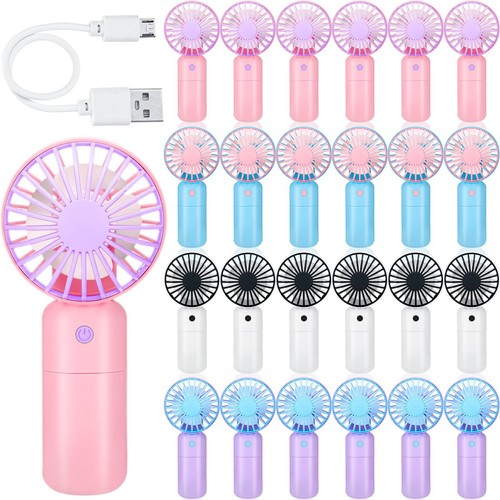 24 Pcs Mini Handheld Fan Bulk 3 Speed Small Personal Portable Fan ...