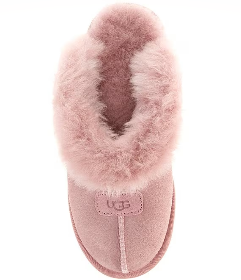 UGG COQUETTE SUEDE SIGNATURE LOGO DETAIL COLD WEATHER SLIPPERS - Sale ...