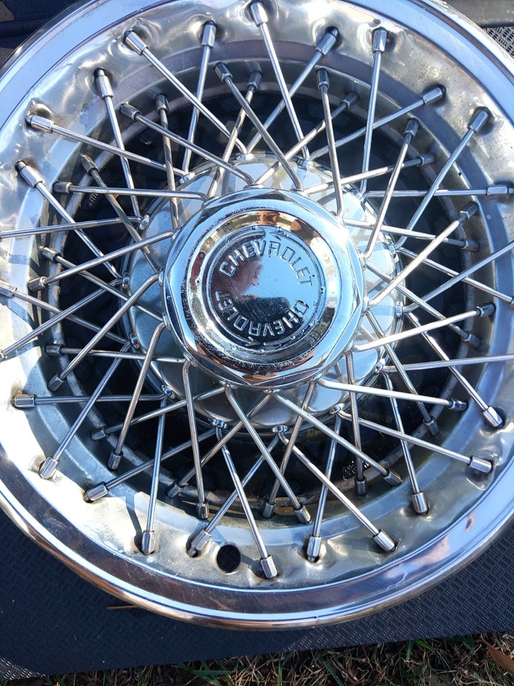 Set Of Four Vintage 1970's Chevy 14" Wire Hubcaps Monte Carlo Camaro ...
