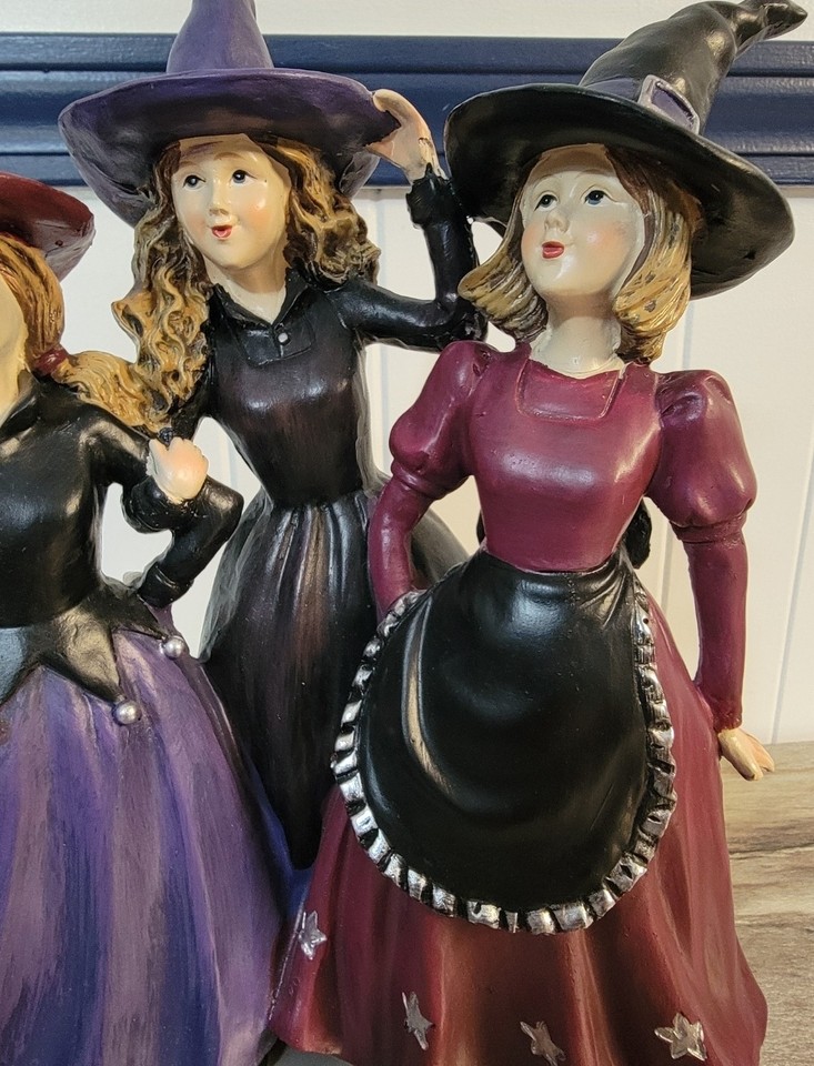 Transpac Resin 3 witches dancing tabletop decor statue Halloween ...