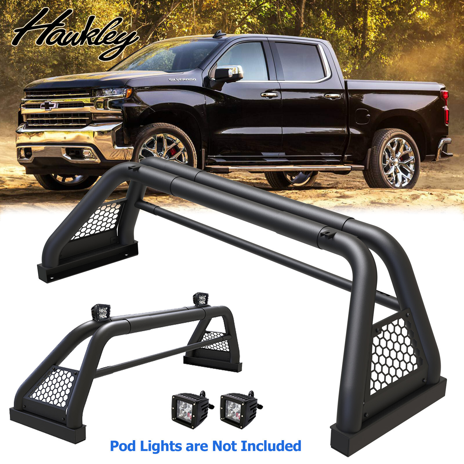 Universal Sport Bar Truck Bed Chase Rack Roll Bar For 2007-2013 Chevy ...
