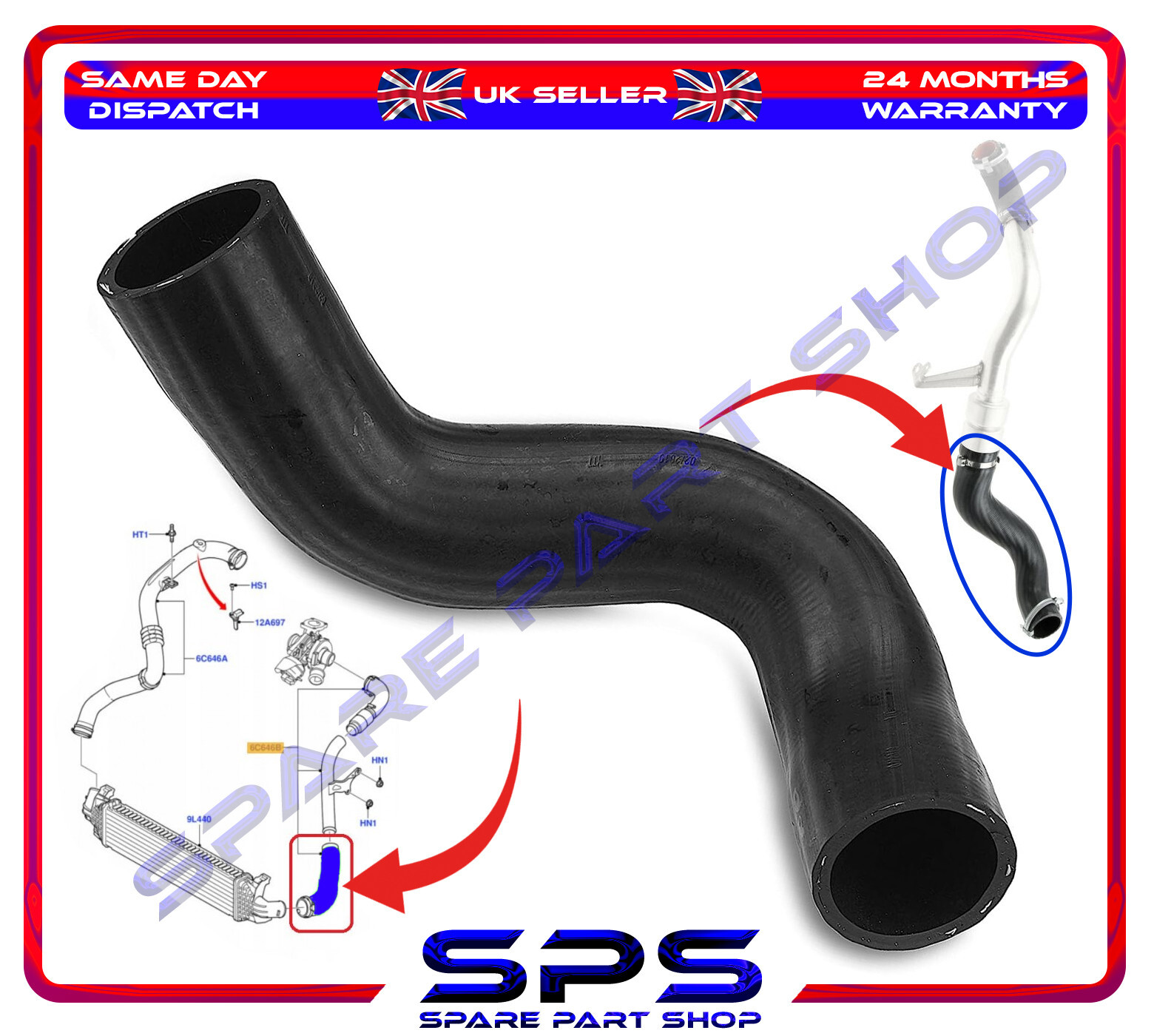 Intercooler Pipe Turbo Hose For Ford Mondeo IV Galaxy II S-Max 1.8 Tdci ...