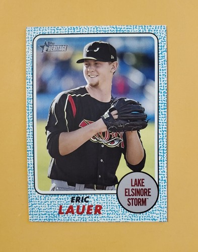 2017 Topps Heritage Blue /99 Eric Lauer #24 Minor League Edition Rookie ...
