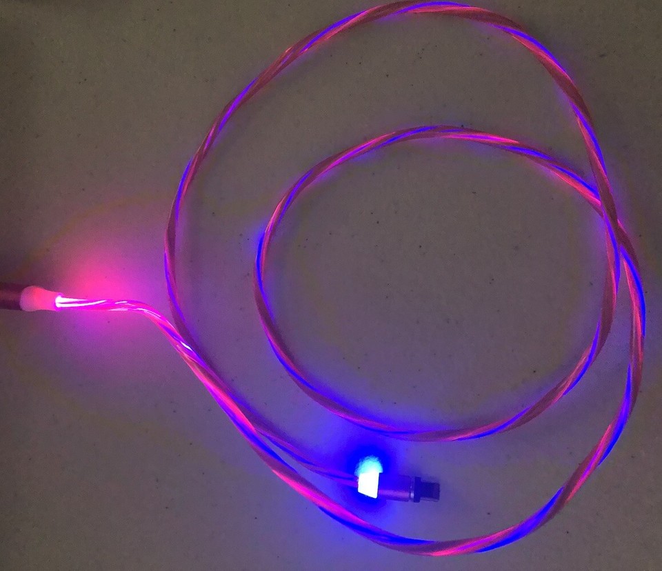 3ft LED el light-up data sync USB charger cable FOR apple iPhone 8 7 6 ...