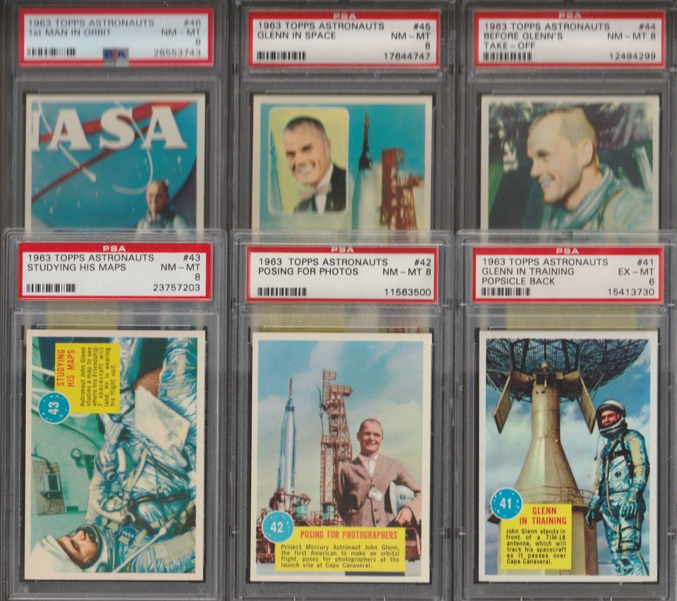 (55 CARD COMPLETE SET) 1963 TOPPS ASTRONAUTS (51 CARDS PSA GRADED ...