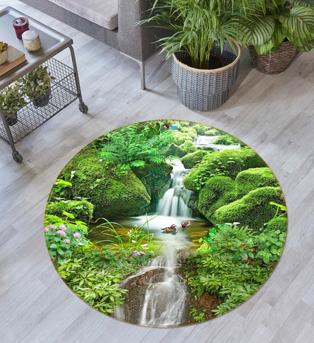 3D Waterfall River Trees NAO9977 Game Rug Mat Elegant Photo Carpet Mat ...