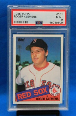 1985 TOPPS # 181 Roger Clemens RC PSA 9 MINT # 46030509 BOSTON RED SOX ...