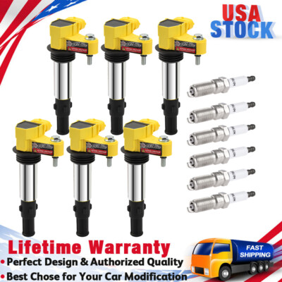 6 Ignition Coils & 6 Spark Plugs for Cadillac CTS STS SRX Buick Allure ...