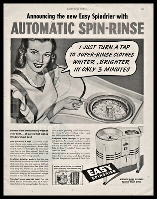 1948 EASY Spindrier Vintage Washing Machine Laundry AD | eBay