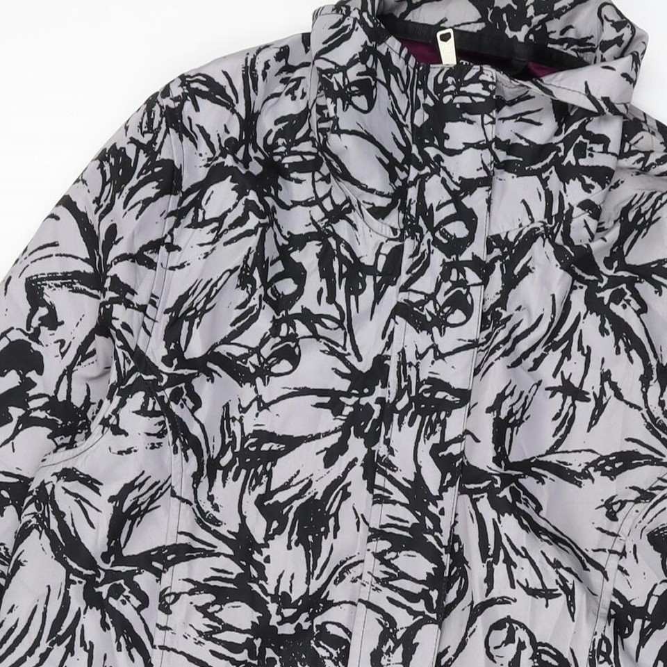 TIGI Womens Grey Geometric Jacket Size 10 Zip | eBay UK