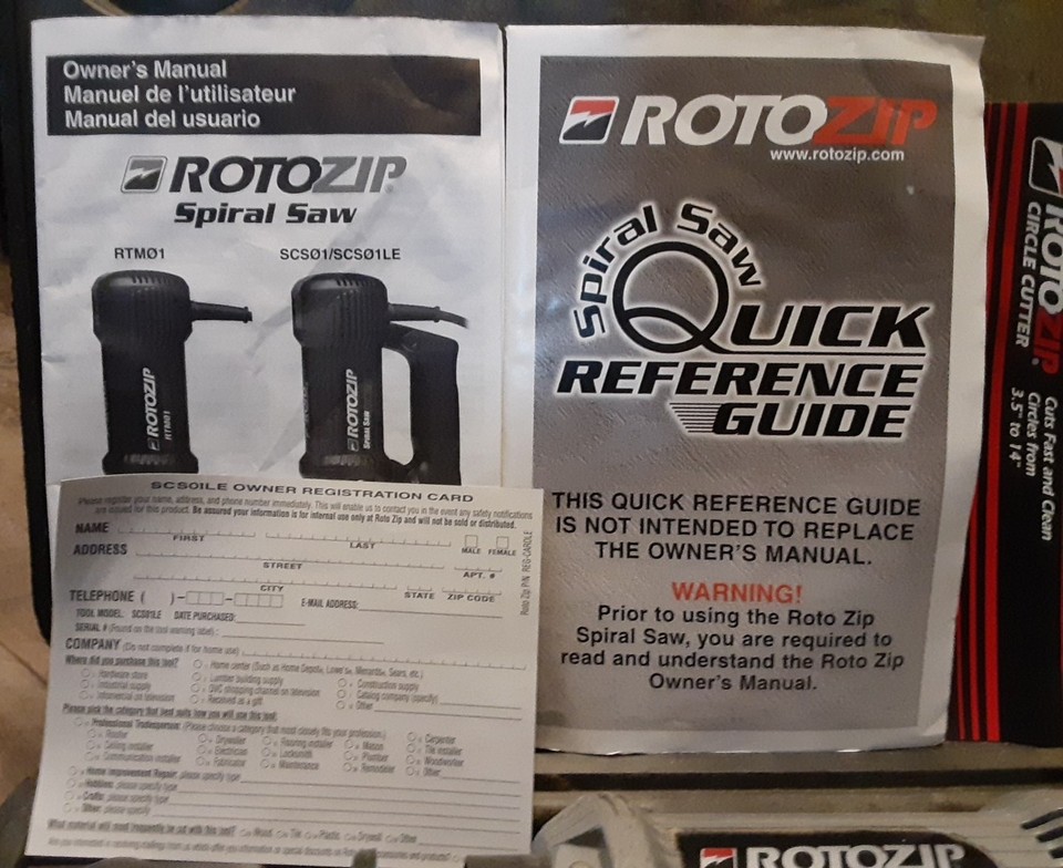 RotoZip SCS01LE Spiral Saw Tool w/ Hard Case & Accessories + Bits | eBay