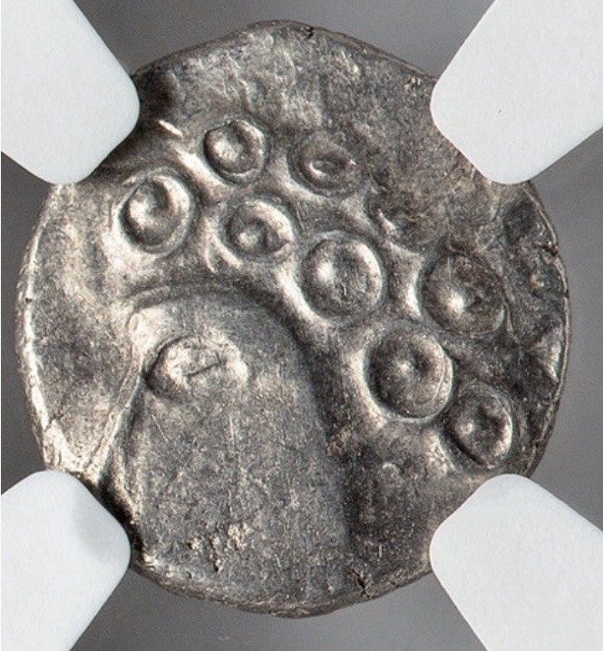 CELTIC GAUL Sequani Ancient France 50 BC JULIUS CAESAR Silver Quinarius ...