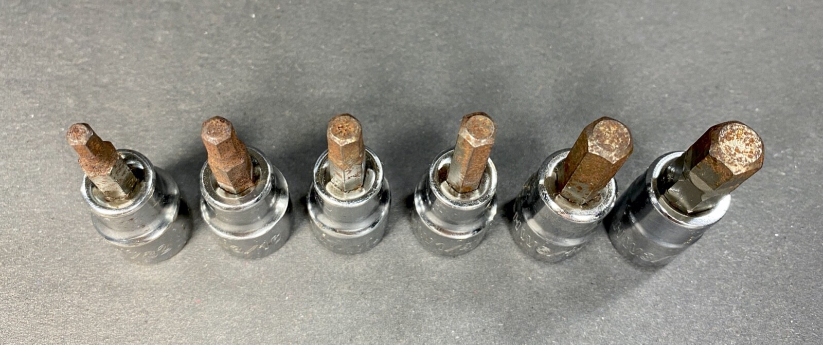 Husky 3/8" Drive HEX Bit Socket Set HW5/32, HW3/16, HW7/32, HW1/4, HW5 ...