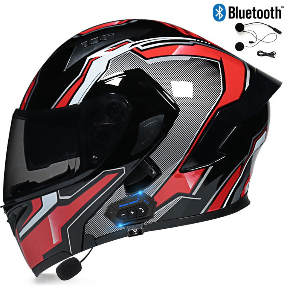 Men Motorcycle Helmet Intercom Bluetooth Headset Wireless Interphone ...