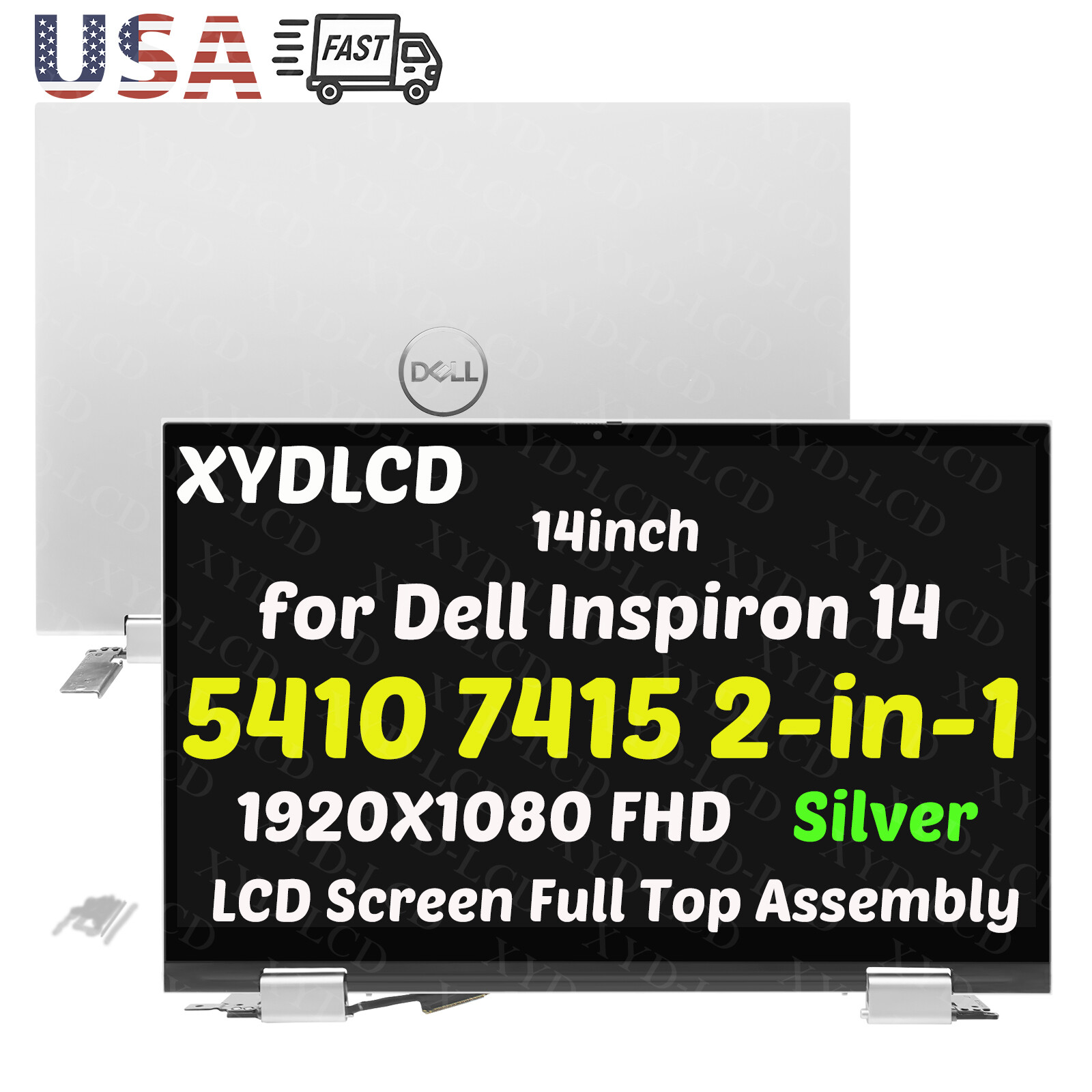 14in for Dell Inspiron 14 7415 2-in-1 LCD FHD Touch Screen Assembly ...