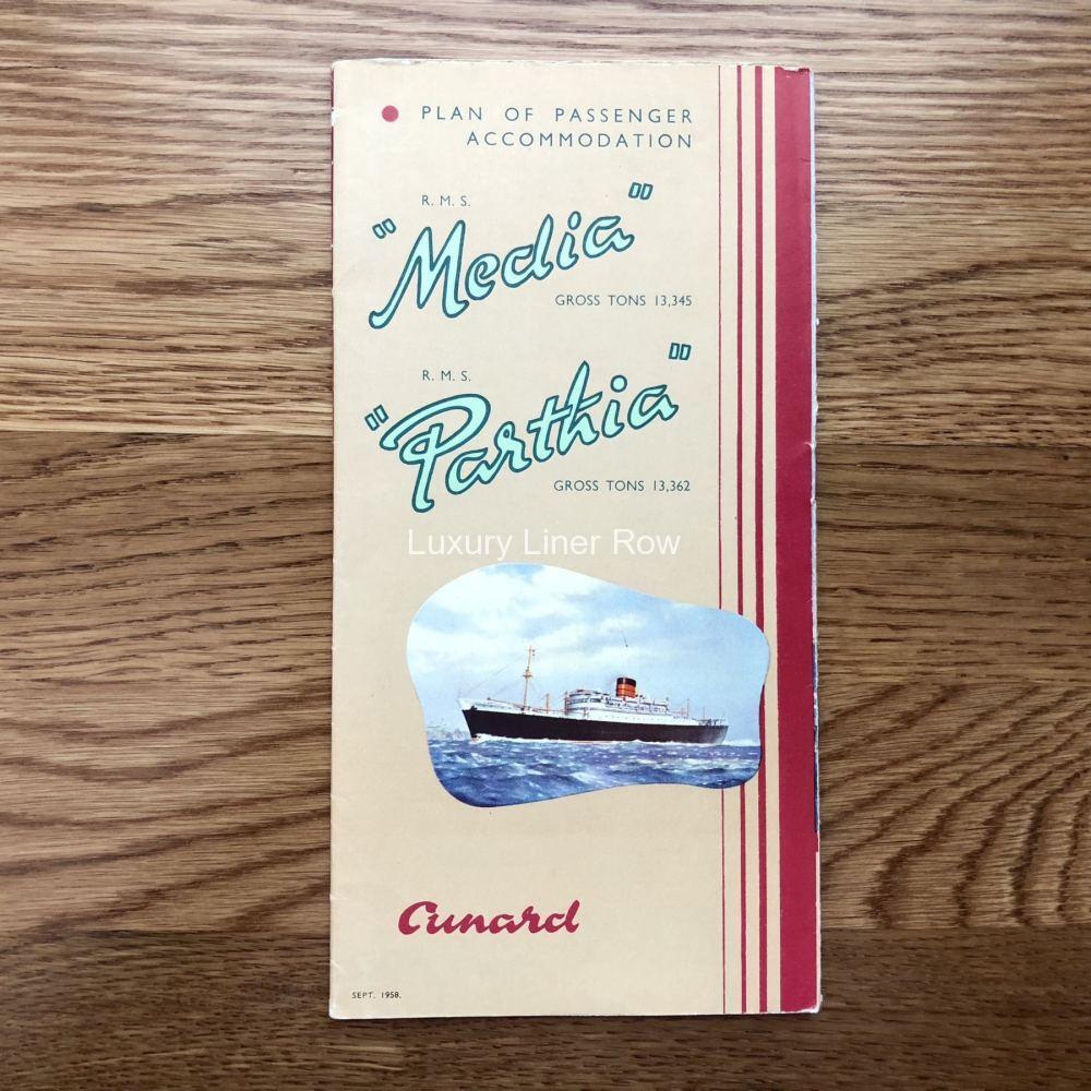 RMS Media & RMS Parthia Full-Color Deck Plan / Cunard Line | eBay