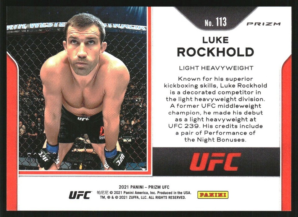 2021 Panini Prizm UFC Prizms Orange #113 Luke Rockhold /99 | eBay