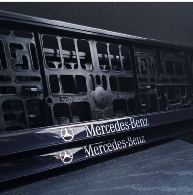 New x2 MERCEDES BENZ Number Plate Surrounds Holders Frames For Any ...
