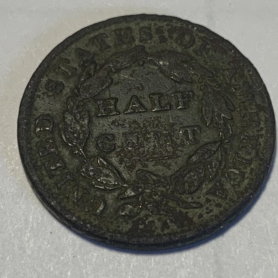 1834 Classic Head Half Cent 1/2c Fine Details Environment damage | eBay