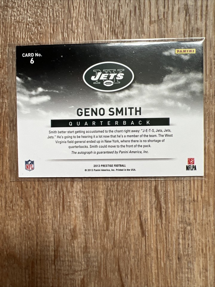 2013 Prestige Draft City Destinations Geno Smith. #6 RC Blue Ink On ...