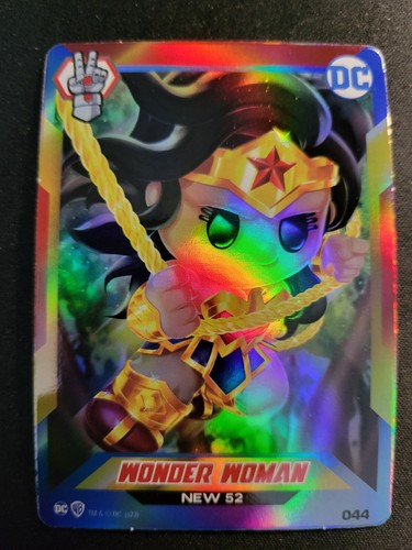 DC Super Hero & Villain Ooshies Wonder Woman New 52 FOIL REFRACTOR card ...