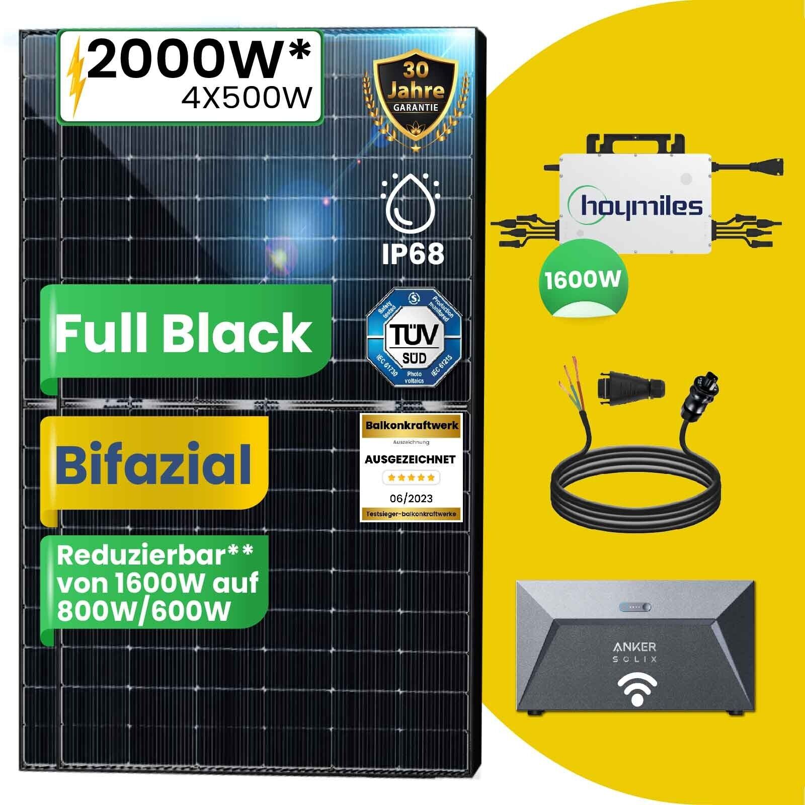 Balkonkraftwerk Mit Speicher Komplettset 2000w Bifazial Hoymiles