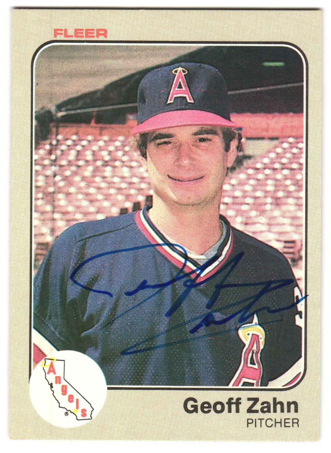 Geoff Zahn 1983 Fleer #103 California Angels Autograph Card | eBay