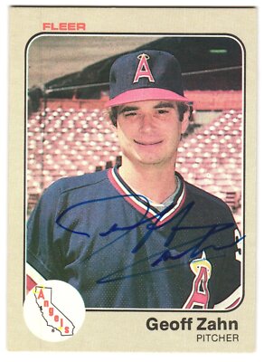 Geoff Zahn 1983 Fleer #103 California Angels Autograph Card | eBay