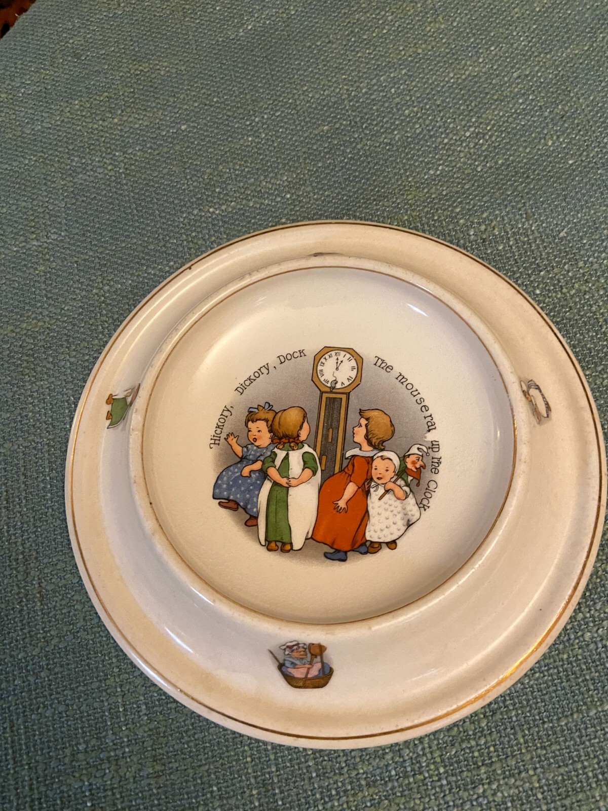 Antique Baby Dish Royal Baby Plate Hickory Dickory Dock 9" Ceramic | eBay
