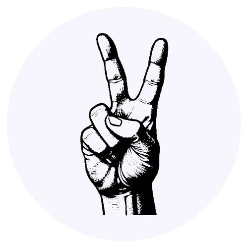 24 x 40mm Round 'Peace Sign Hand Gesture' Stickers (SK00069452) | eBay ...