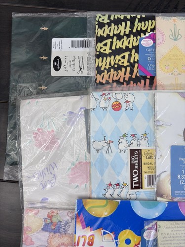 Vintage 1980s WRAPPING PAPER Giftwrap Birthday baby bridal Wedding Lot ...
