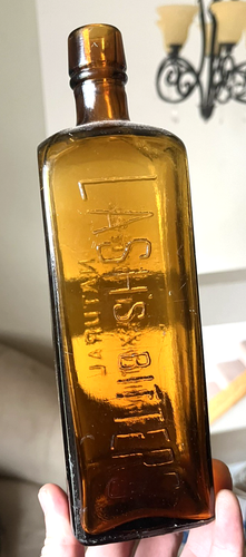 NICE GOLDEN AMBER COLORED LASH'S BITTERS BOTTLE 1910'S ERA CLEAN L@@K ...