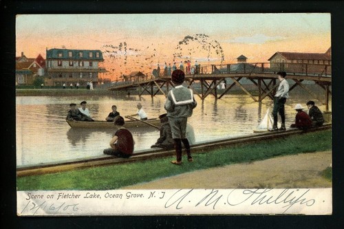 New Jersey NJ postcard Ocean Grove, Fletcher Lake Vintage 1906 | eBay