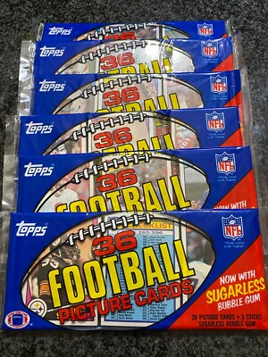 6) 1984 Topps Football Grocery Rack Pack unopened 36 cards sealed ...