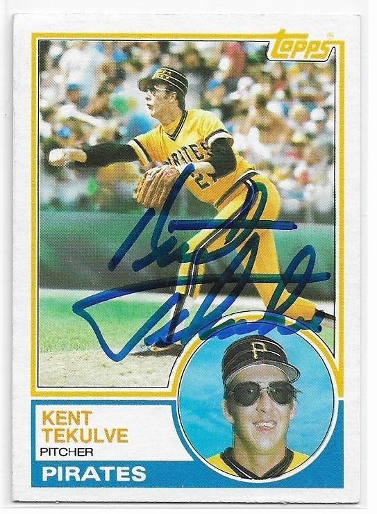 KENT TEKULVE Autographed Signed 1983 Topps Baseball card #17 Pittsburgh ...