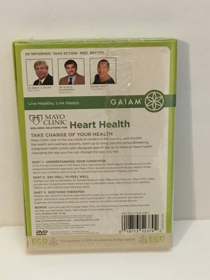 Mayo Clinic Gaiam Wellness Solutions - For Heart Health (DVD, 2008) NEW ...