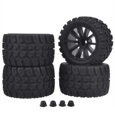 RC Rubber Tires Wheels Rims for 1/16 Traxxas E-REVO VXL / E Revo RC Off ...