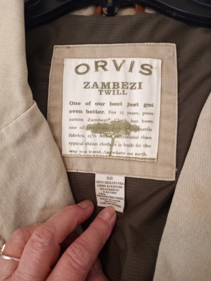 ORVIS Men's Sz 50 Zambezi Twill Safari Blazer Field Coat Jacket Cotton ...