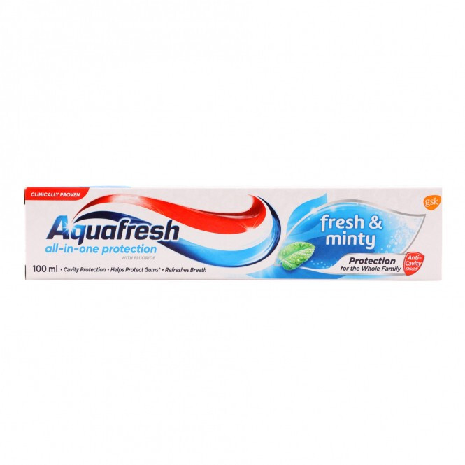 6 AQUAFRESH FRESH & MINTY All in One Protection Family Toothpaste 100ml ...