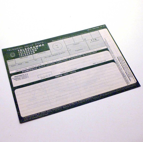 TELEGRAFI DELLO STATO TELEGRAMMA MODELLO 25 EDIZIONE 1989 L1852S22 | eBay