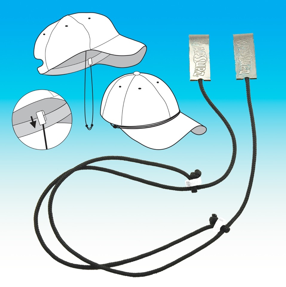 Capsurz Hat Retainer Chin Strap Clip On Hat Cord Motorcycles Boating ...