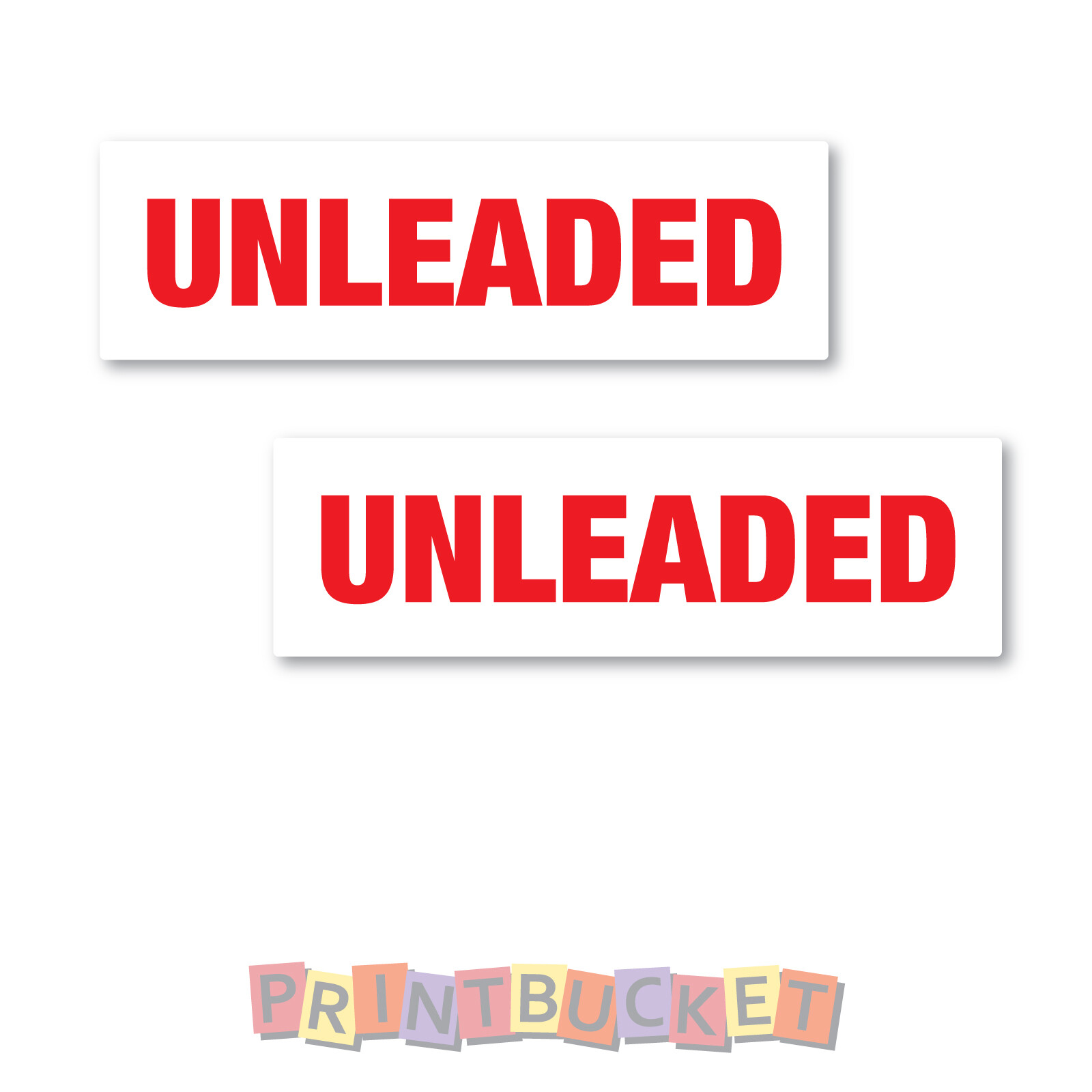 Unleaded Sticker 150mm 2 pack quality water & fade proof vinyl fuel ...