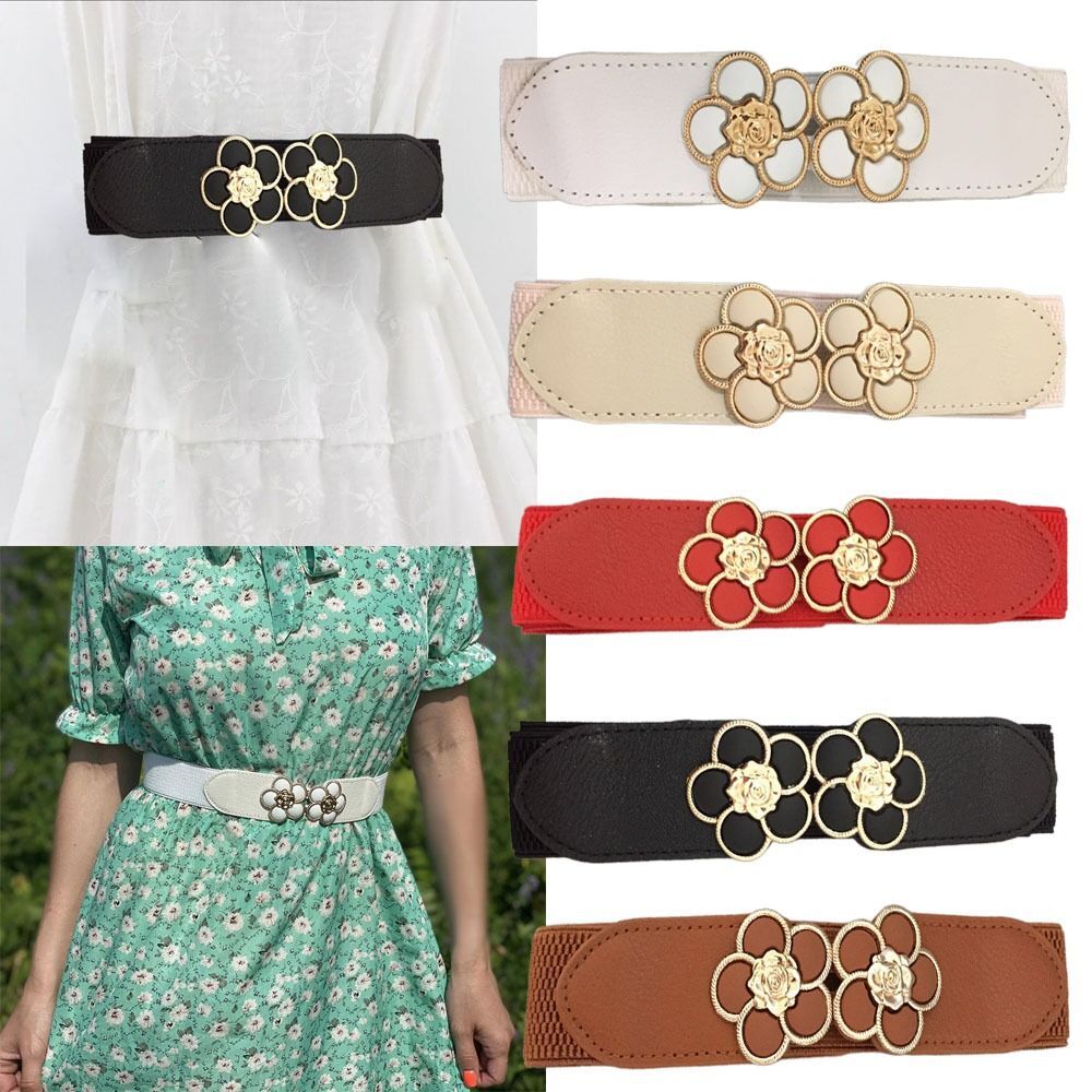 Corset Stretch Waistband Flower Belts Flower Belts Elastic Belts Wide ...