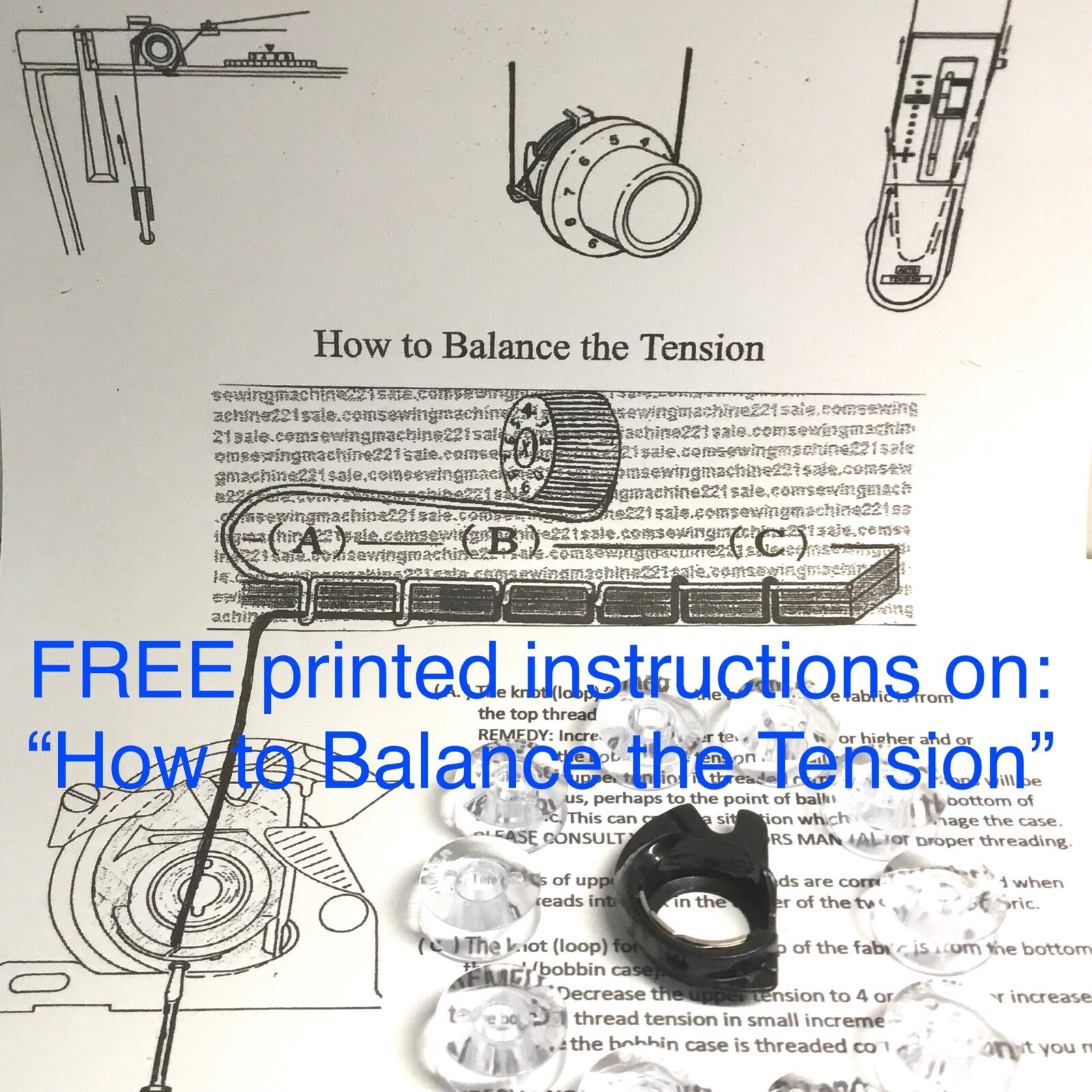 Singer Apollo bobbin case #421325-002 with 10 bobbins, + instructions ...