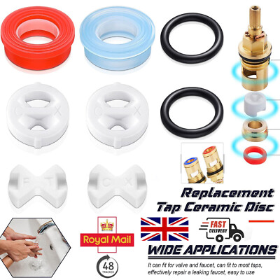 Set of Replacement Ceramic Disc & Silicon Washer Insert Turn 1/2" For ...