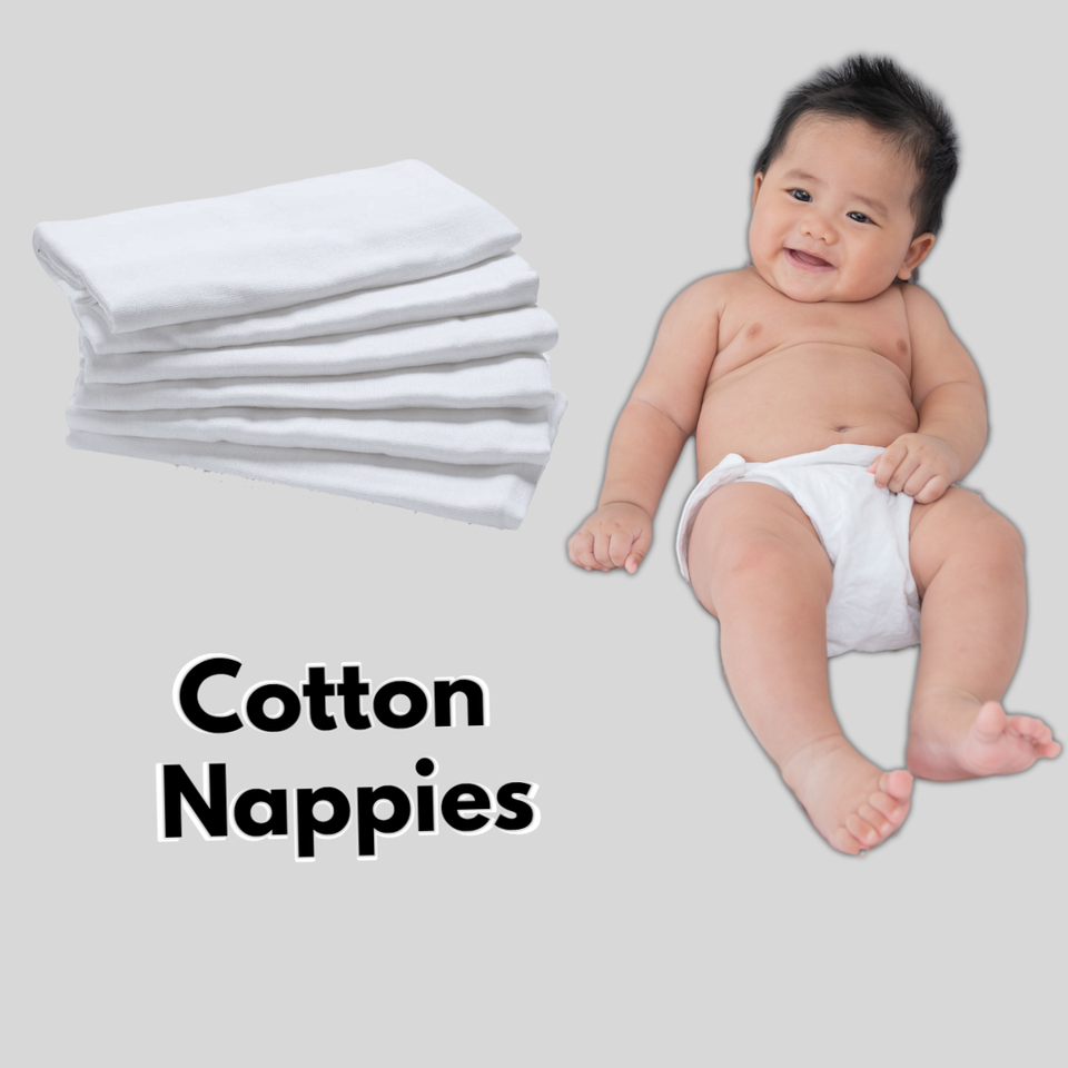 PREMIUM QUALITY BABY TERRY TOWELLING NAPPIES SUPER SOFT 100% COTTON ...