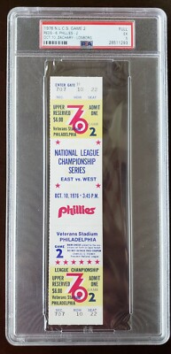 RARE 1976 NLCS Game 2 Full Ticket Cincinnati Reds Philadelphia Phillies ...