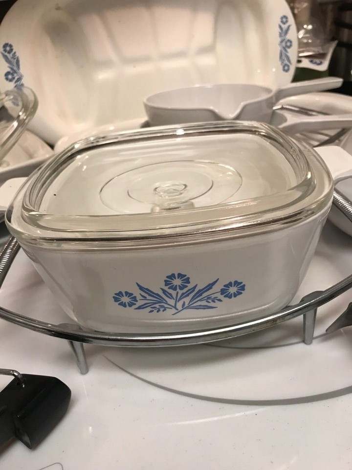 vintage pyrex complete cook and serve set with handles, serving trays ...