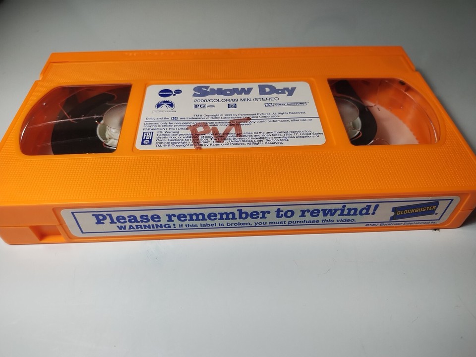 Snow Day VHS 2000 Nickelodeon Nostalgic Blockbuster Video Copy *Buy 2 ...