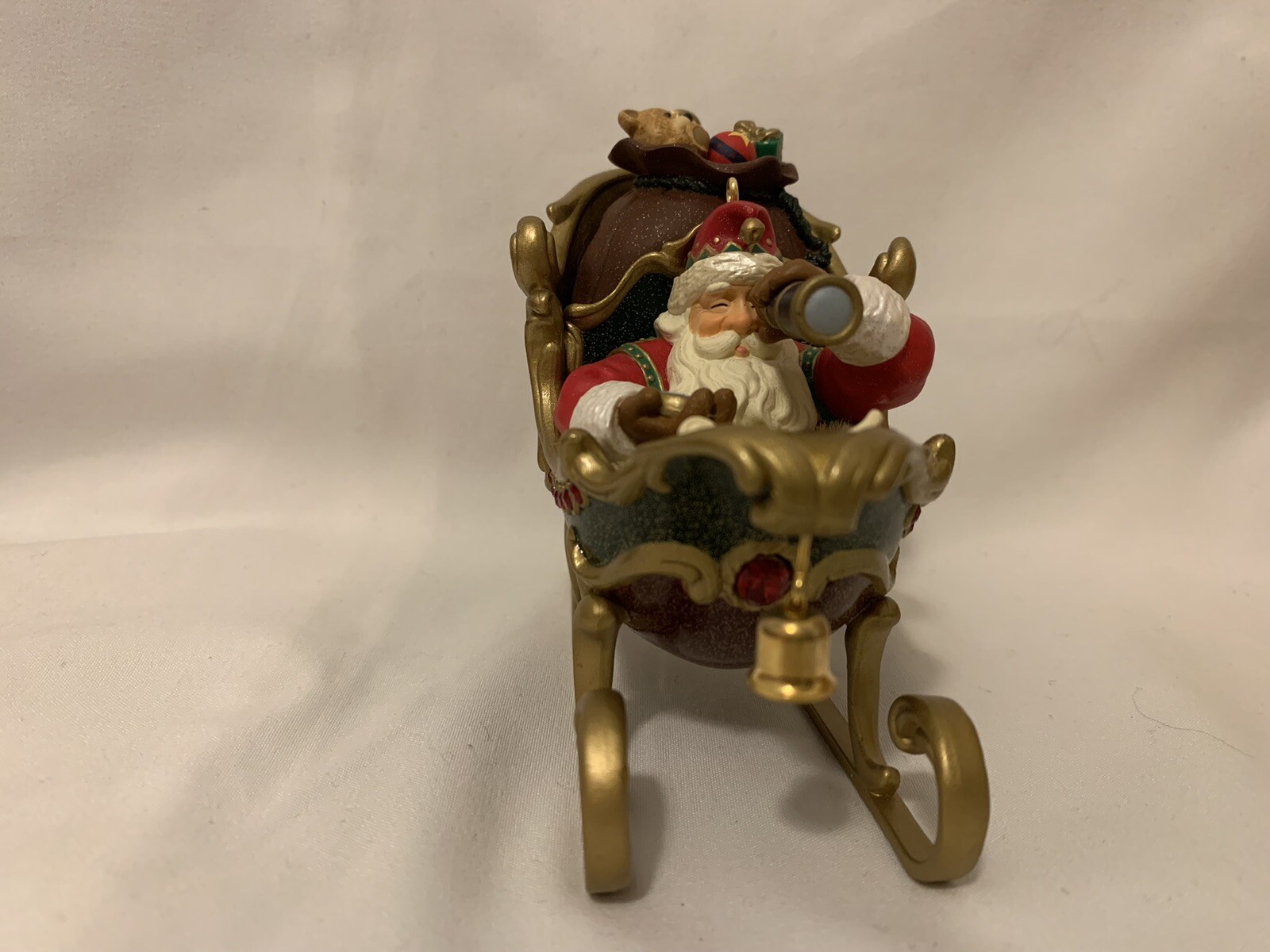 Hallmark Keepsake Ornament -Club Exclusive Plotting the Course Santa In Sleigh | eBay